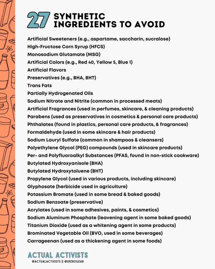 27 Synthetic Ingredients to Avoid - Actual Activists